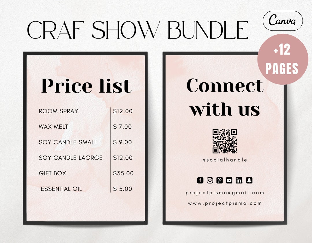 Craft Show Template Bundle Signs, Small Business, Order Form Template ...