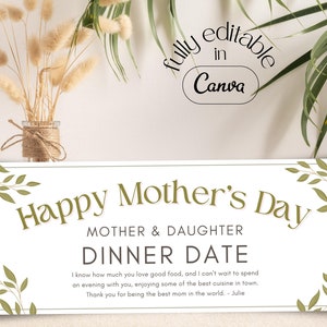 Mom's Favor Voucher Template Editable and Printable, Mum Gift Ticket ...