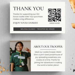 Girl Scout Cookie Sales Business Card, Editable Template With Photo and ...