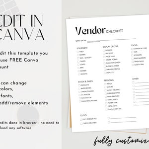 Craft Show Vendor Template Bundle: Price List, Order Form (digital ...