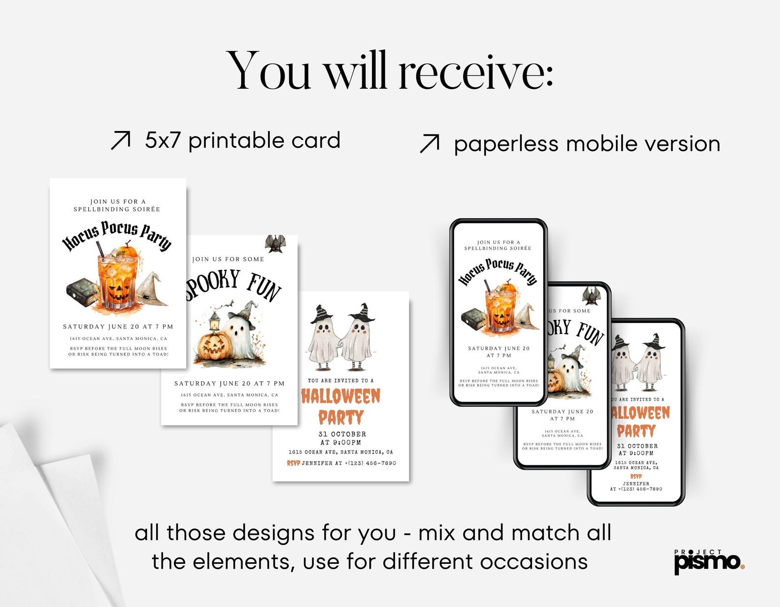 Spooky Fun Halloween Party Invitation Template, Card and Mobile, Spooky ...