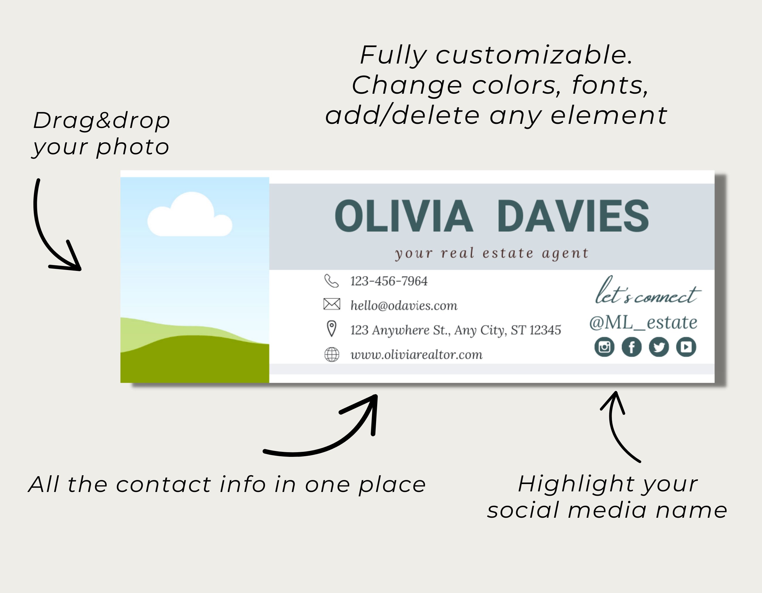 Professional Email Signature Elegant Simple Look of Your - Etsy