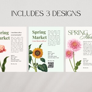 Sunflower Editable Flyer for Spring and Summer Market, Local Event ...