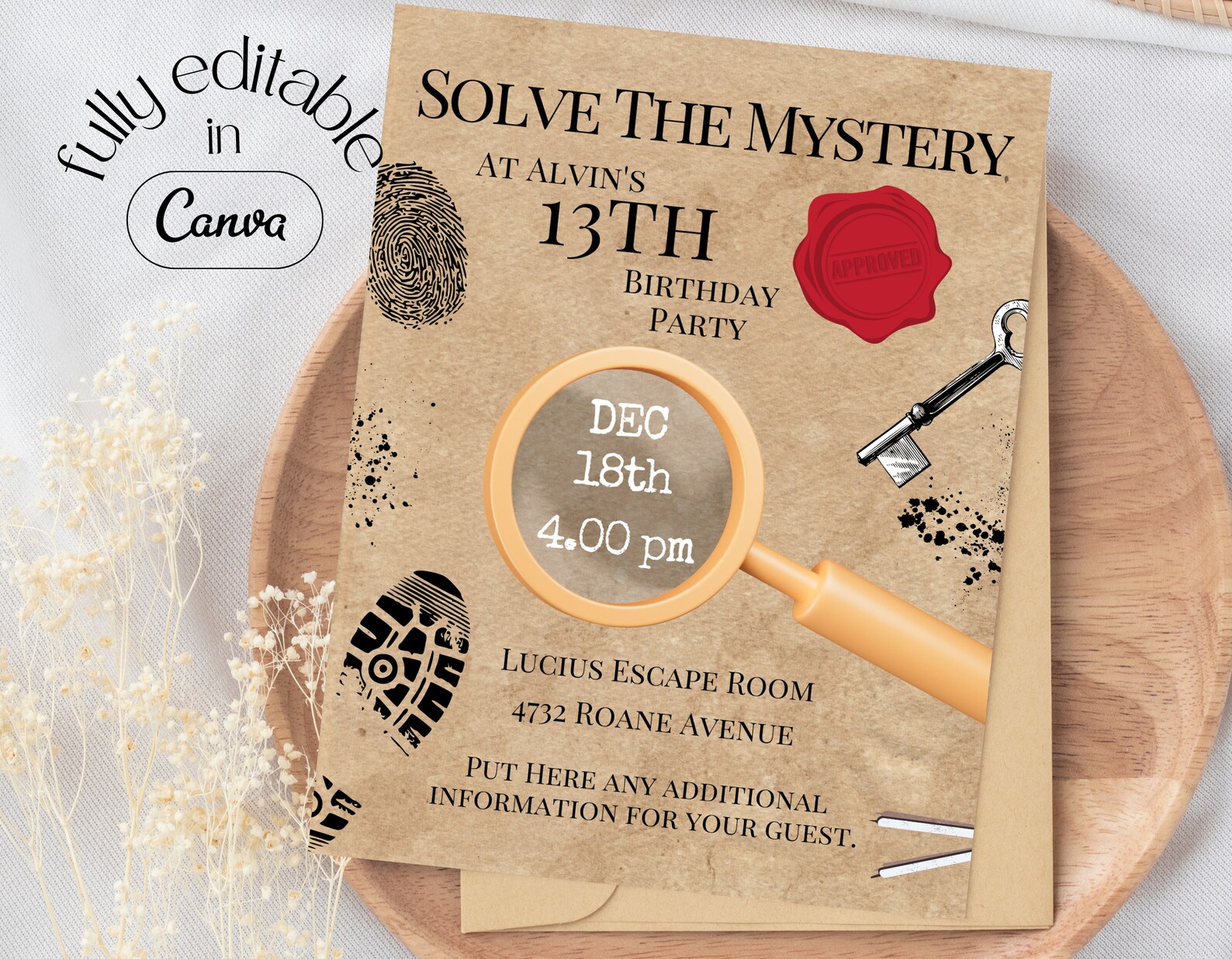 Escape Room Invitation Editable Template Escape Game Party - Etsy