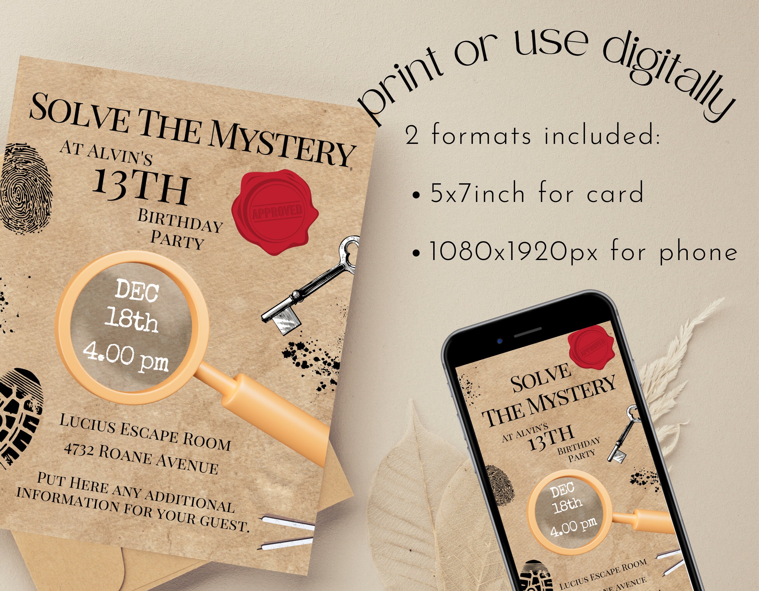 Escape Room Invitation Editable Template Escape Game Party - Etsy