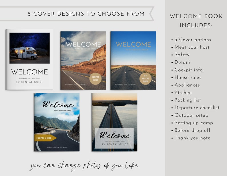 RV Rental Welcome Guidebook Template Motorhome Binder Camper - Etsy