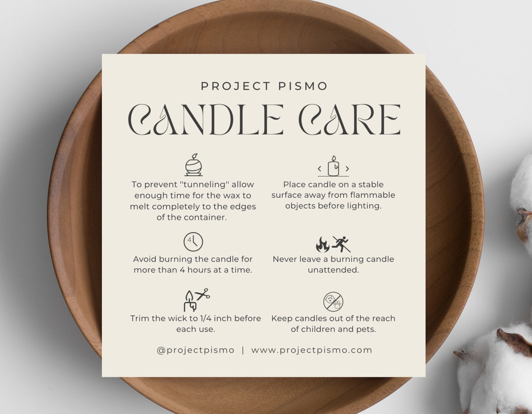 Candle Care Instructions Template: Thank You Note (canva, 4x4" Square ...