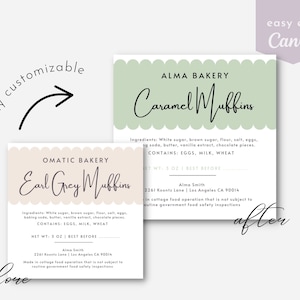 Editable Food License Label Template, Custom Cottage Law Labels Design ...