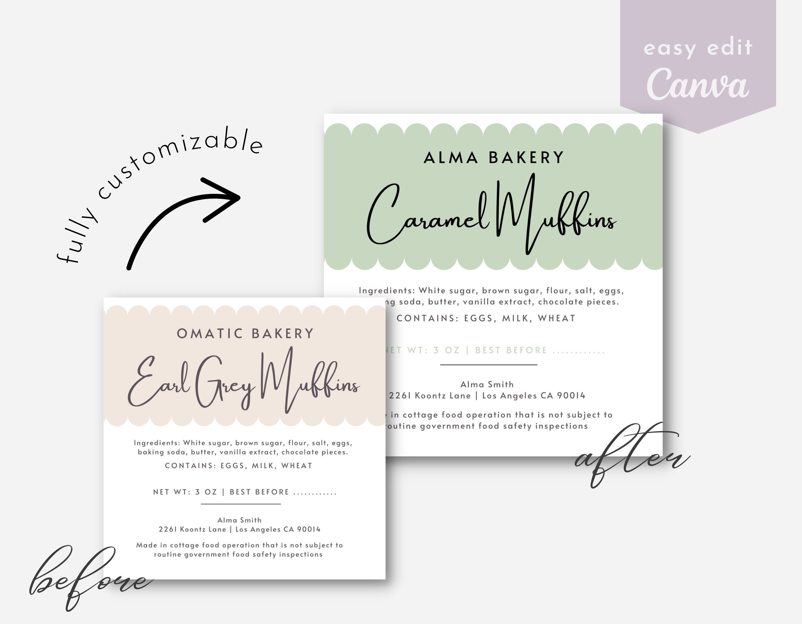 Editable Food License Label Template Custom Cottage Law - Etsy Australia