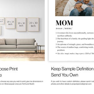 Personalized Mom Photo Poster – Printable Definition Art Print – Mother ...