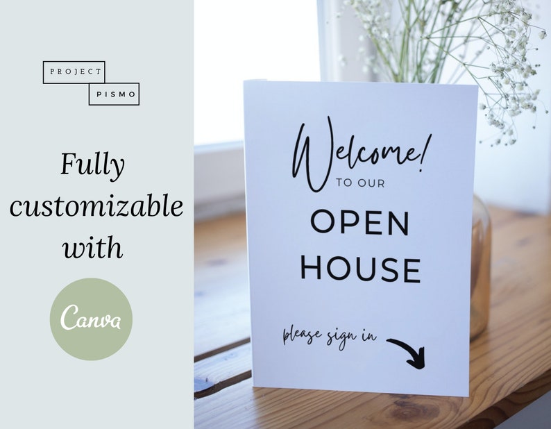 Open House Sing in Form Template and Editable Pdf for | Etsy