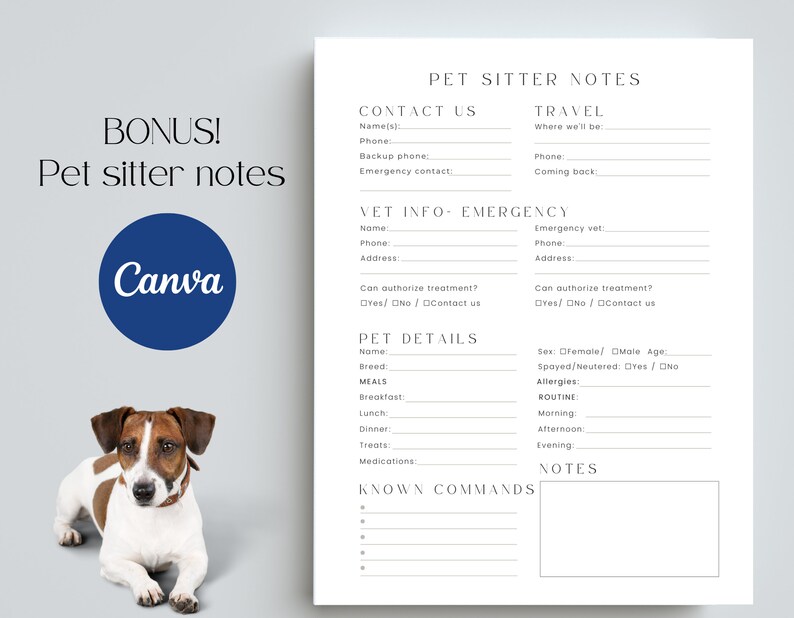 Editable Dog Resume Pet Bio Cv Renting Dog Profile Foster - Etsy