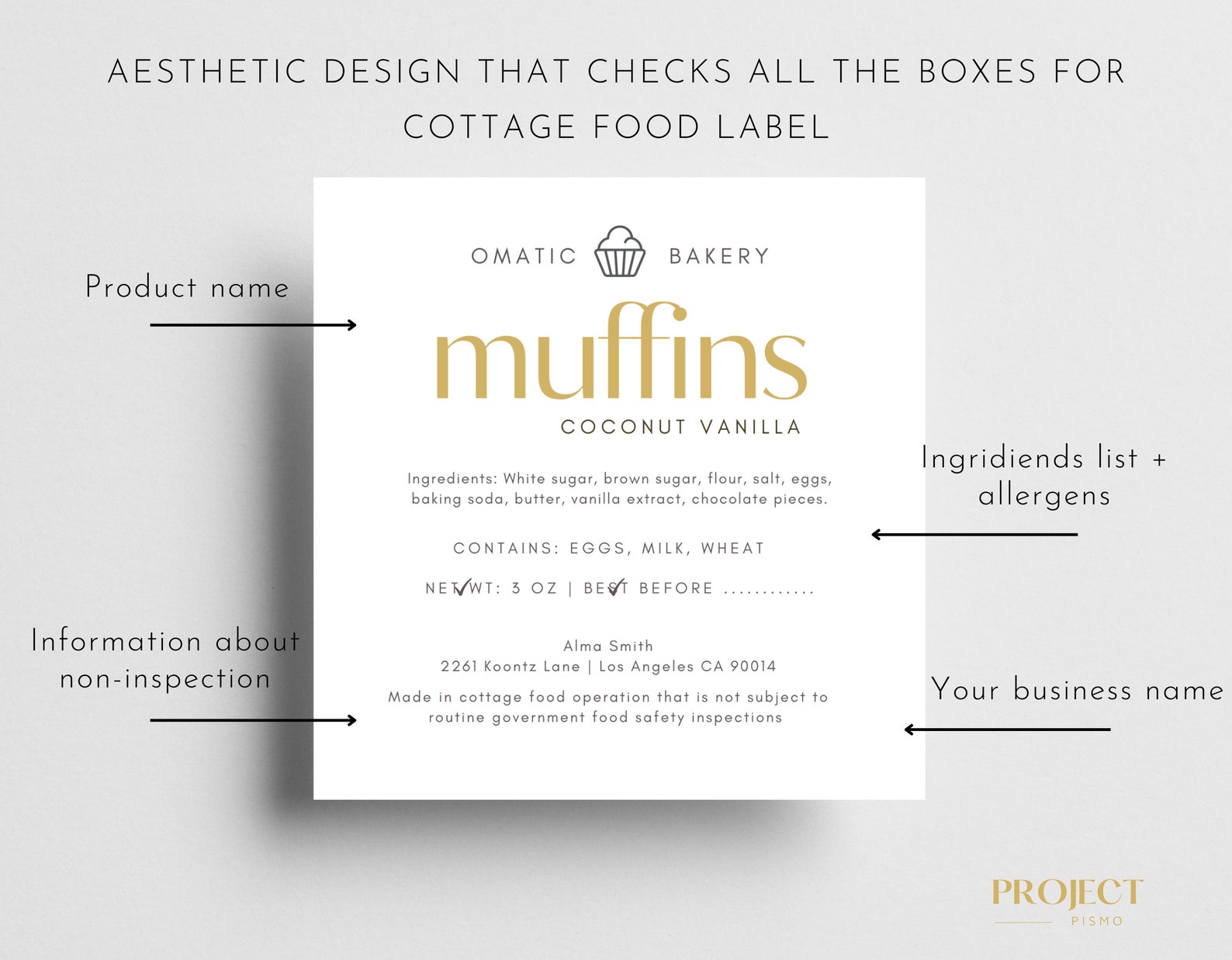 Cupcake Homemade Label Cottage Law Food License Label Home - Etsy