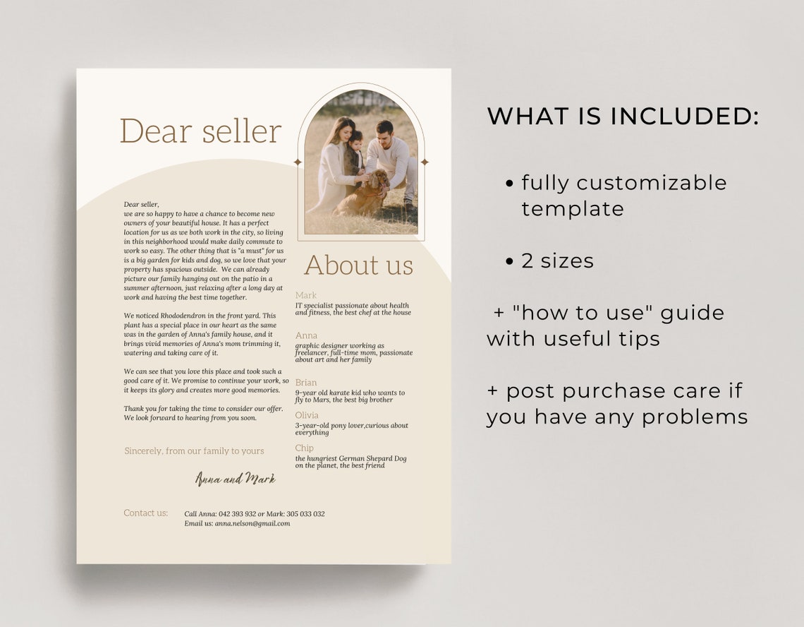 House Buyer Offer Letter Template, Printable House Offer, Real Estate ...