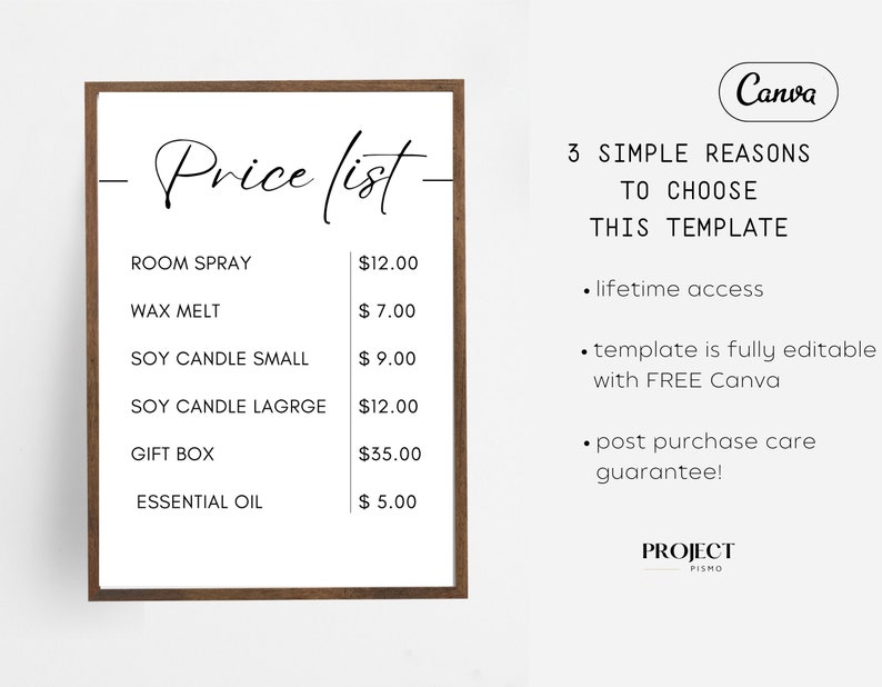 Craft Show Price List and Scan to Pay Signs Editable - Etsy