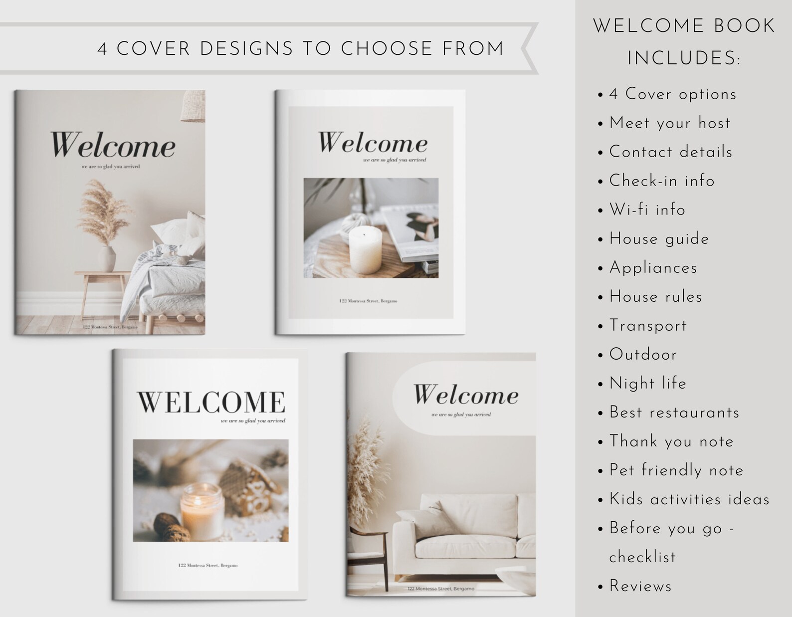 Airbnb Setup Bundle Simple Welcome Book and Signs Template - Etsy