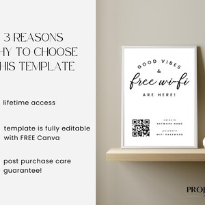 QR Code Wifi Password Sign: Scan to Connect (editable Template) - Etsy