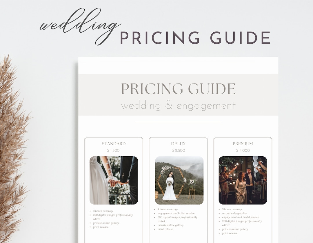 Pricing Guide for Wedding Photography, Price List for Photographer ...