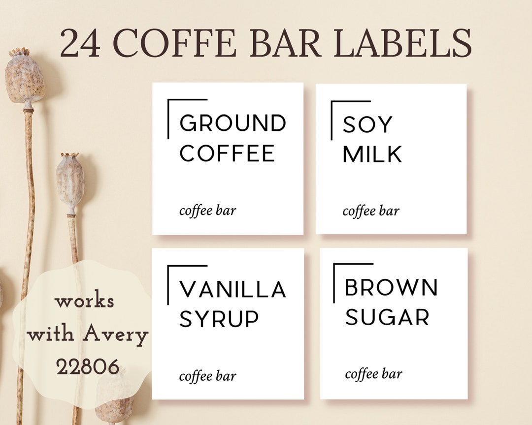 Coffee Bar Labels, Coffee Station Stickers for Containers, Coffee ...