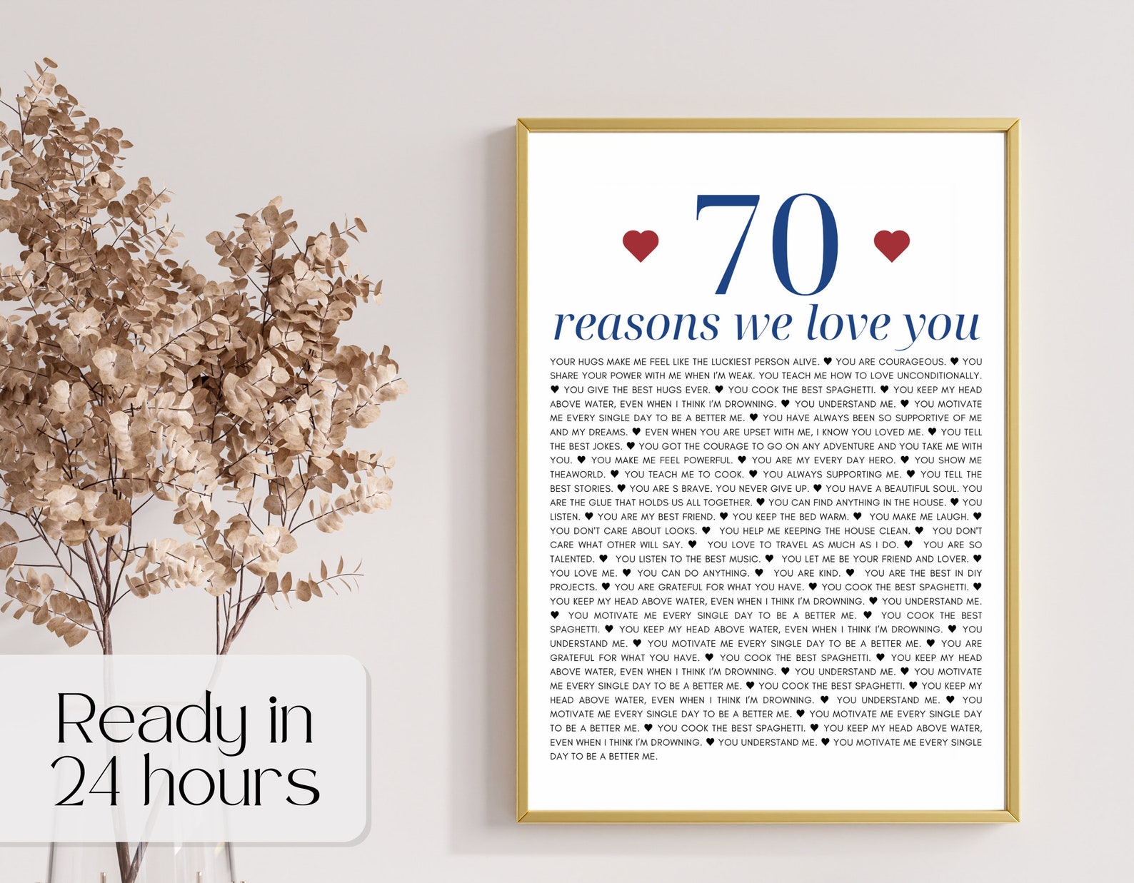 50 Reasons We Love You Printable Poster Customized Unique - Etsy