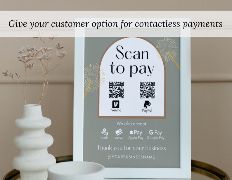 Scan to Pay Sign Printable Poster for Contactless Payments - Etsy