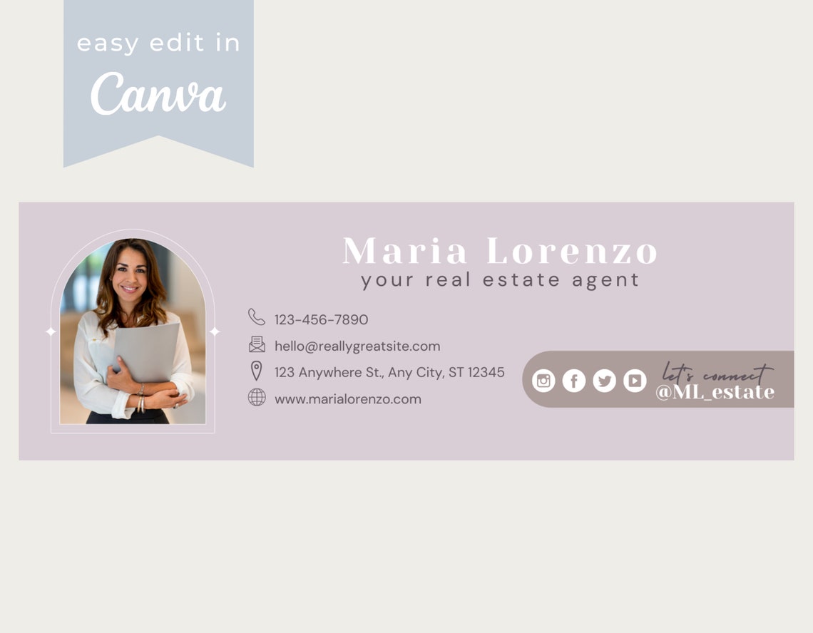 Email Signature Template Canva Design for Customizable Email - Etsy