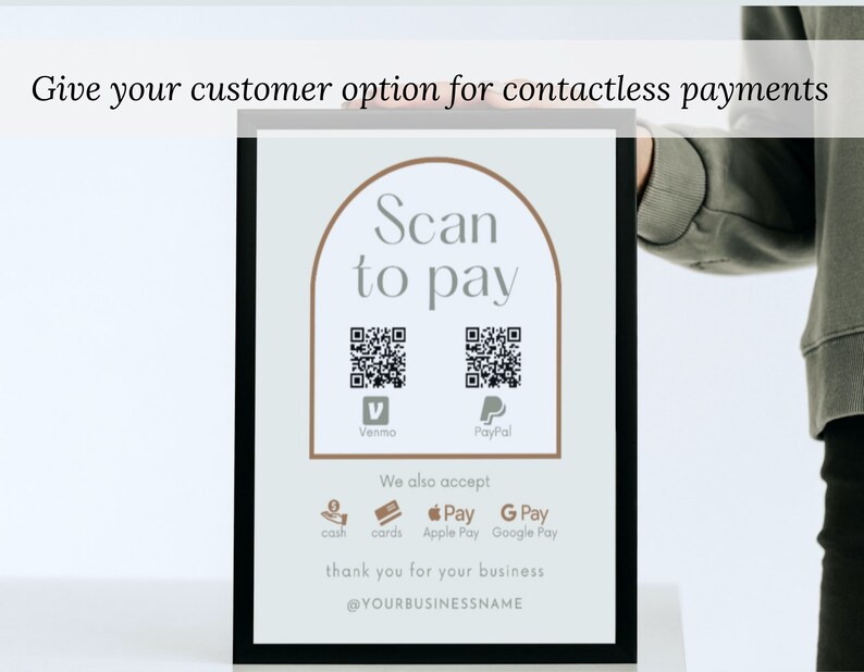 Editable Scan to Pay Template QR Scan Code QR Sign Printable - Etsy