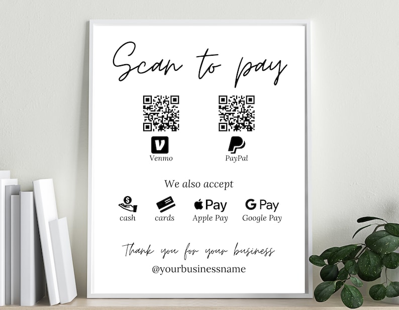Editable Scan to Pay Template Qr Code Scanner Signs - Etsy