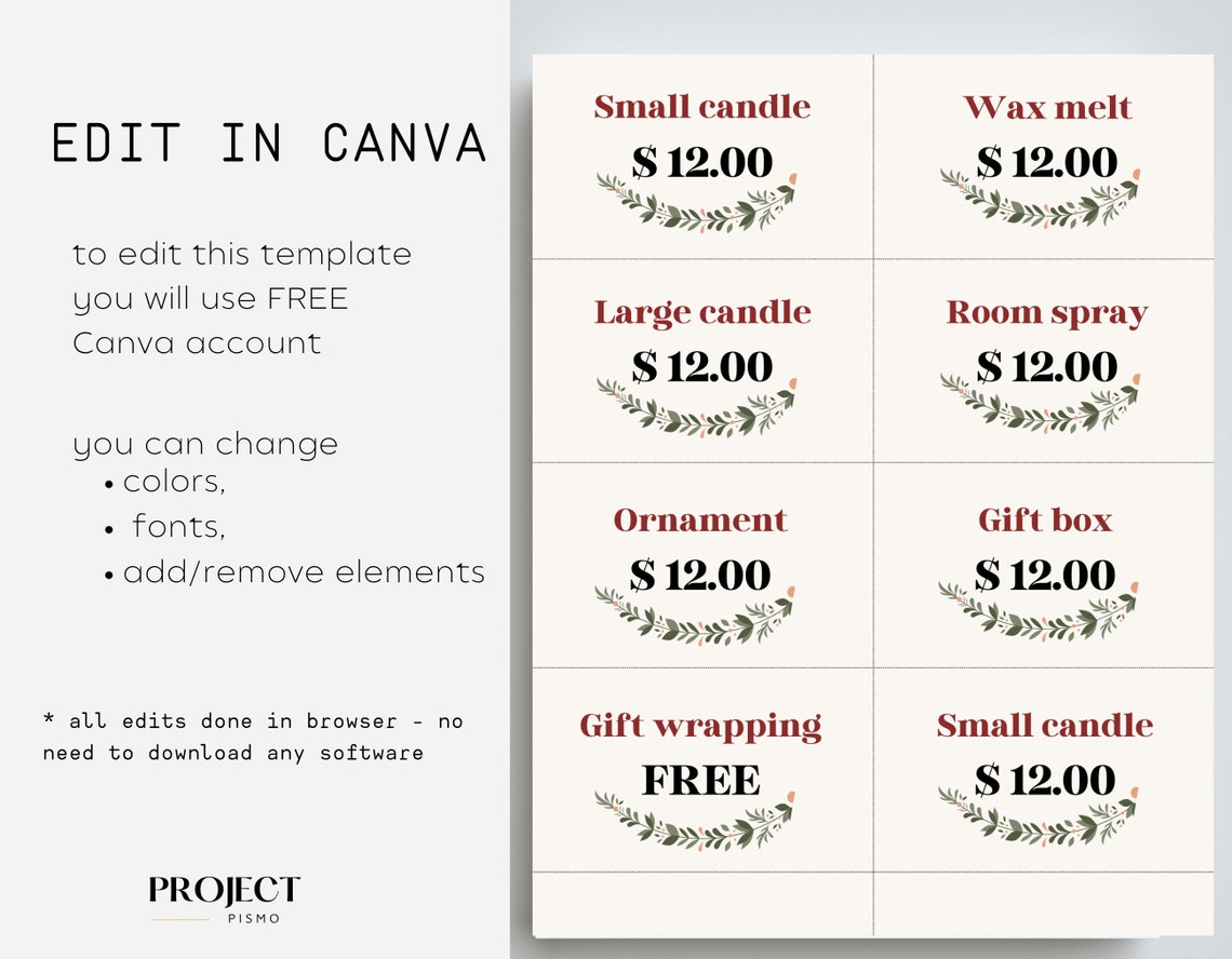 Craft Fair Display Signs Template for Holiday Market Show - Etsy
