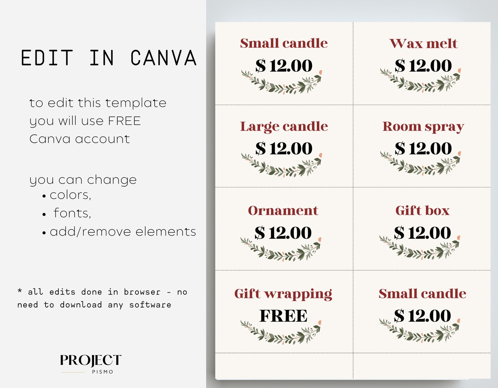 Craft Fair Display Signs, Template for Holiday Market Show, Bundle for ...