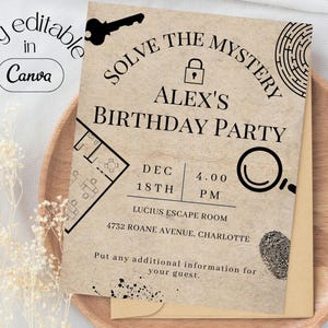 Escape Room Birthday Party Invite, Instant Editable Template, Escape ...