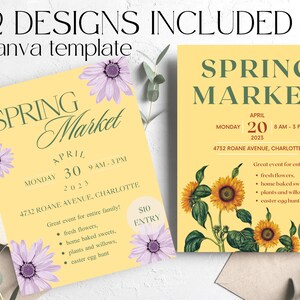Editable Spring Market Flyer Template, Outdoor Event Brochure ...