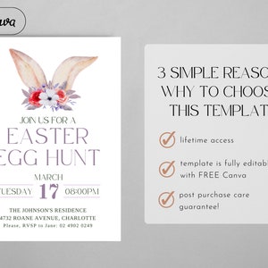 Editable Easter Egg Hunt Invitation, Brunch Party Invite, Digital ...
