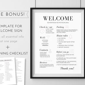 Airbnb Welcome Book Template Bundle, Guest Packet, VRBO Sign, Rental ...