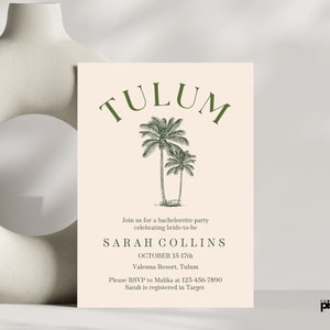 Tulum Bachelorette Itinerary and Invitation Template, Hen Bridal Shower ...