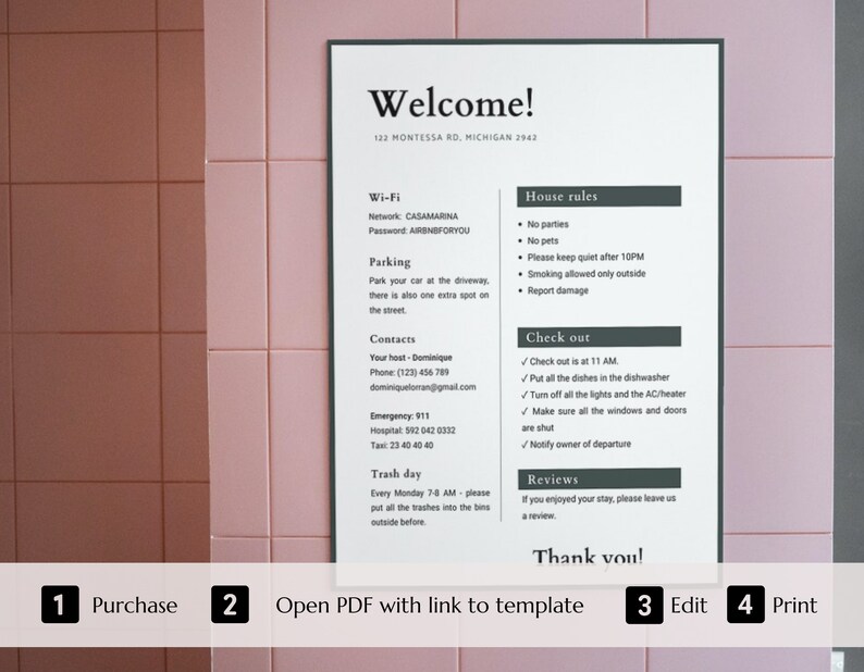 Welcome Poster Template Editable Digital Download - Etsy