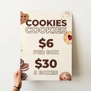 Girl Scout Cookie Price Sign for Booth, Editable Template for Cookie ...