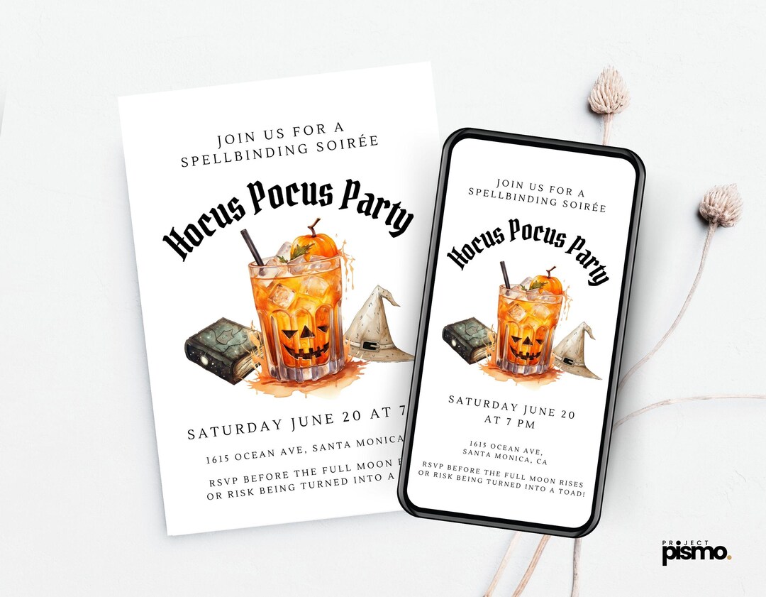 Hocus Pocus Halloween Party Invitation Template, Card and Mobile ...
