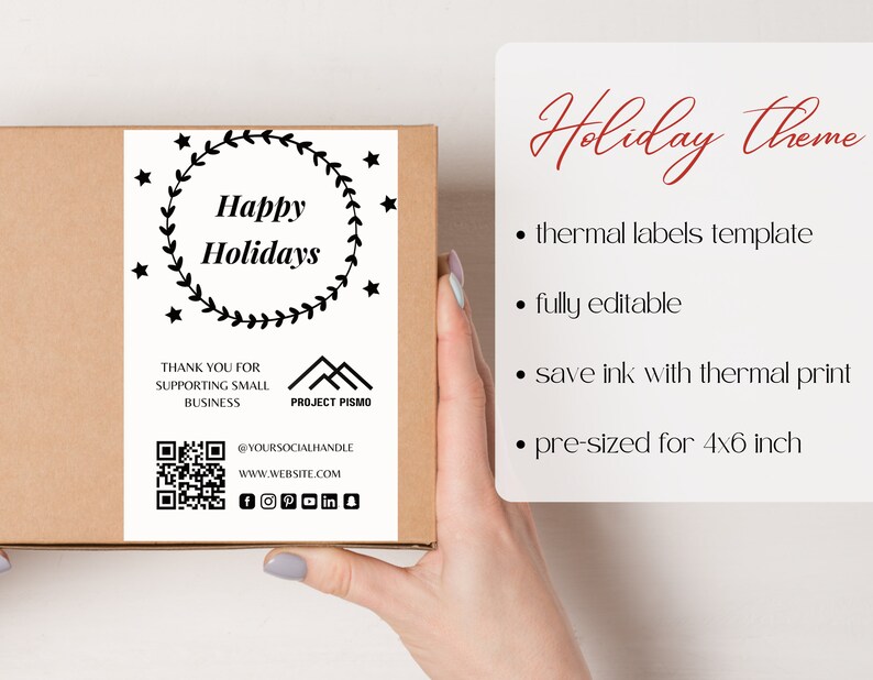 Thermal Printer Stickers Template Custom Packaging Labels - Etsy