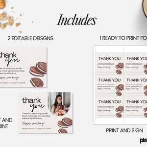 Printable Girl Scout Cookie Thank You Cards, Ready to Print PDF ...