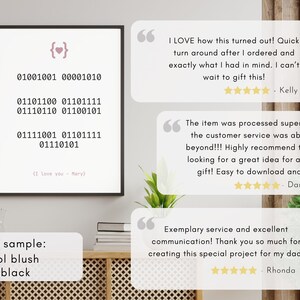 Binary Code - I Love You Print, Personalized Poster for Computer Geek, Valentines Gift for Nerd ...