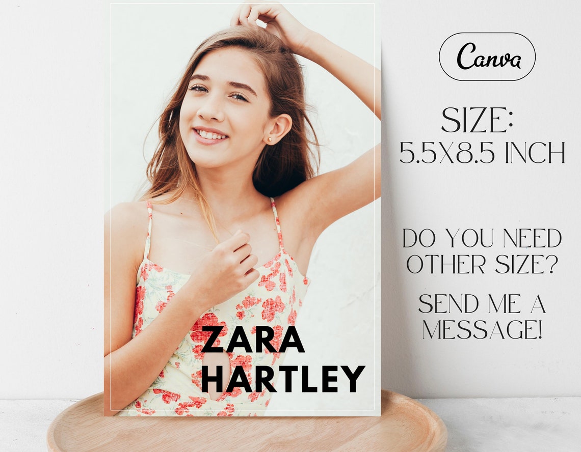Kids Comp Card Template: Teen Model Portfolio, Child Actor (editable ...