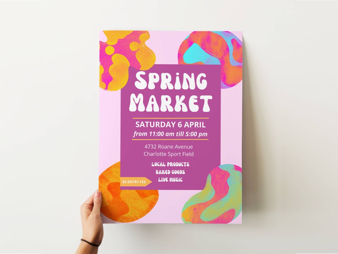 Spring Market Sign Template: Editable Craft Fair Poster (digital ...