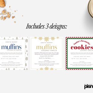 Christmas Cookies Square Label, Muffins Cottage Law for Food Licence ...