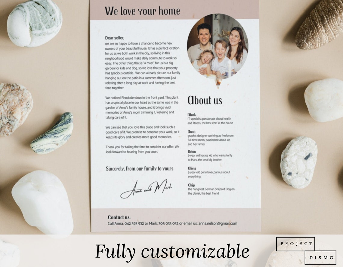 Home Offer Letter Template Letter to Seller Home Offer Cover - Etsy