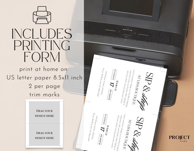 Sip and Shop Event Invite Canva Editable Template Editable - Etsy