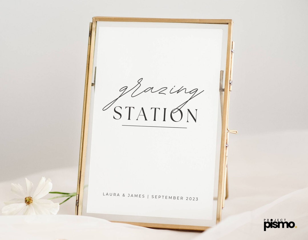 Grazing Station Sign - Editable Template for Wedding Grazing Table Sign ...
