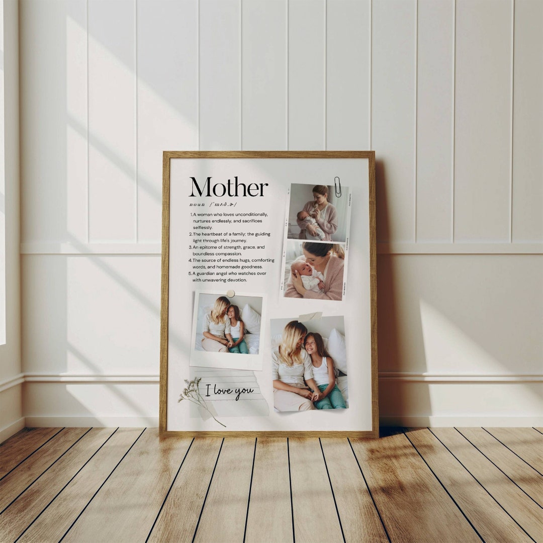 Personalized Mother Definition Poster With Photo Collage, Mom Photo ...