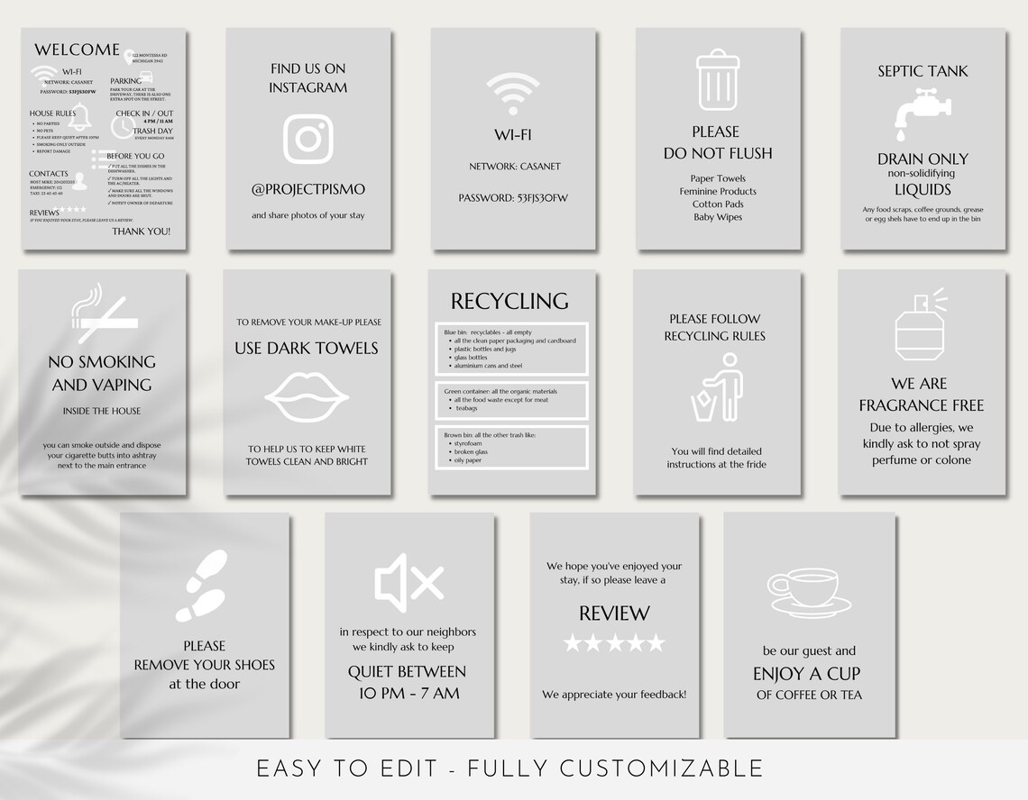 Welcome and House Rules Template for Airbnb Elegant - Etsy