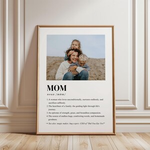 Personalized Mom Photo Poster – Printable Definition Art Print – Mother ...